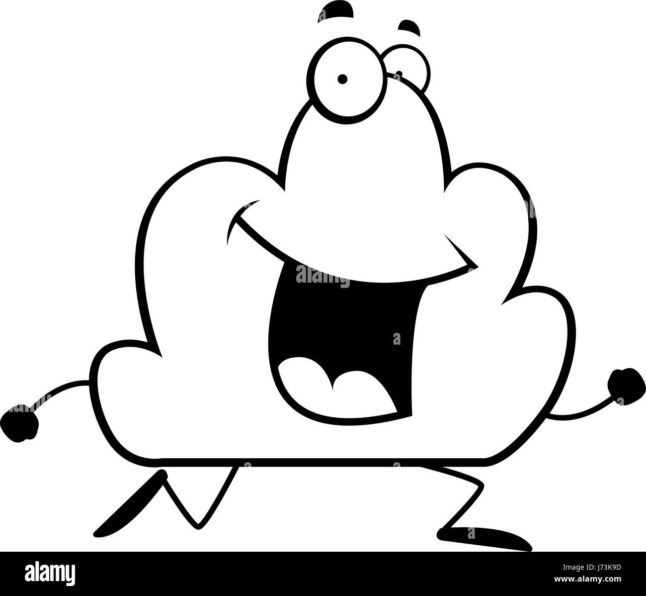 A happy cartoon storm cloud running and smiling Stock Vector Image ...