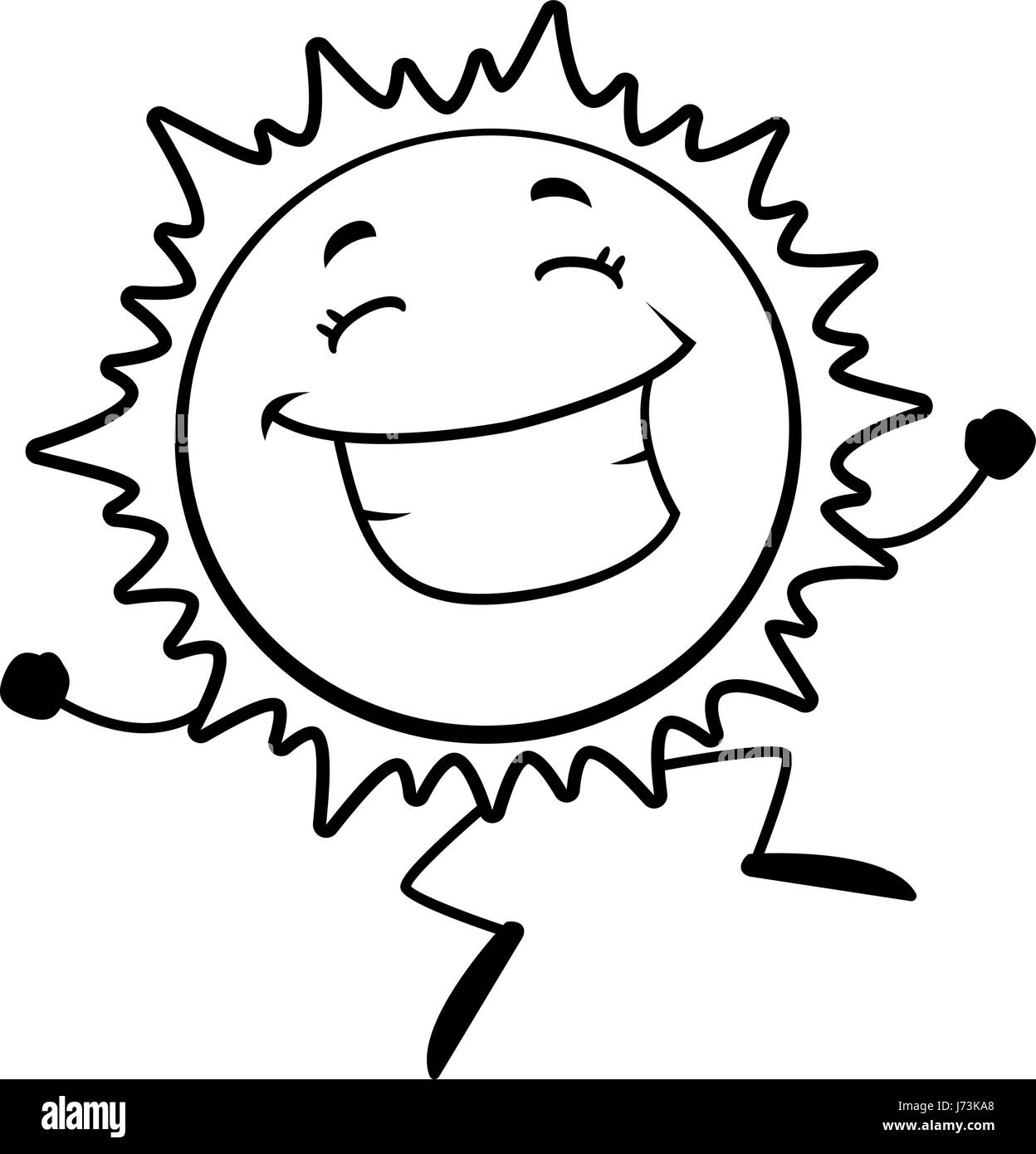 A happy cartoon sun jumping and smiling Stock Vector Image & Art - Alamy