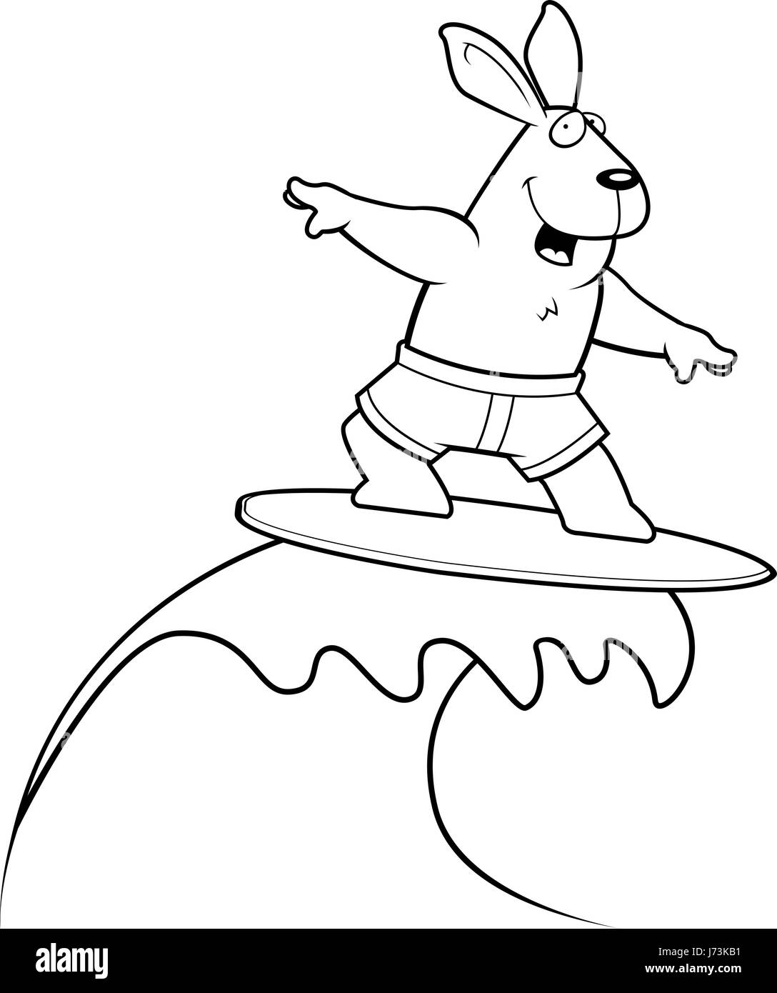 A happy cartoon rabbit surfing on a wave Stock Vector Image & Art - Alamy