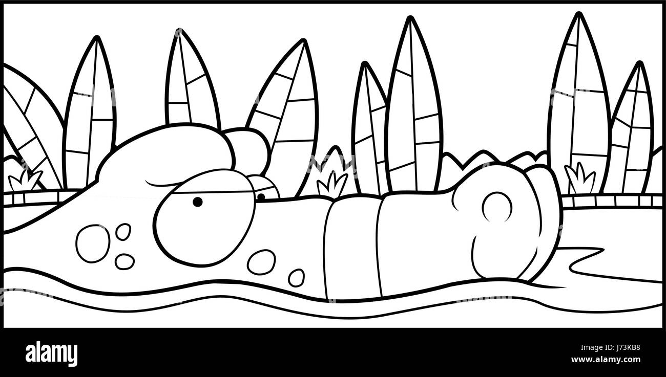 A cartoon alligator floating in the swamp Stock Vector Image & Art - Alamy