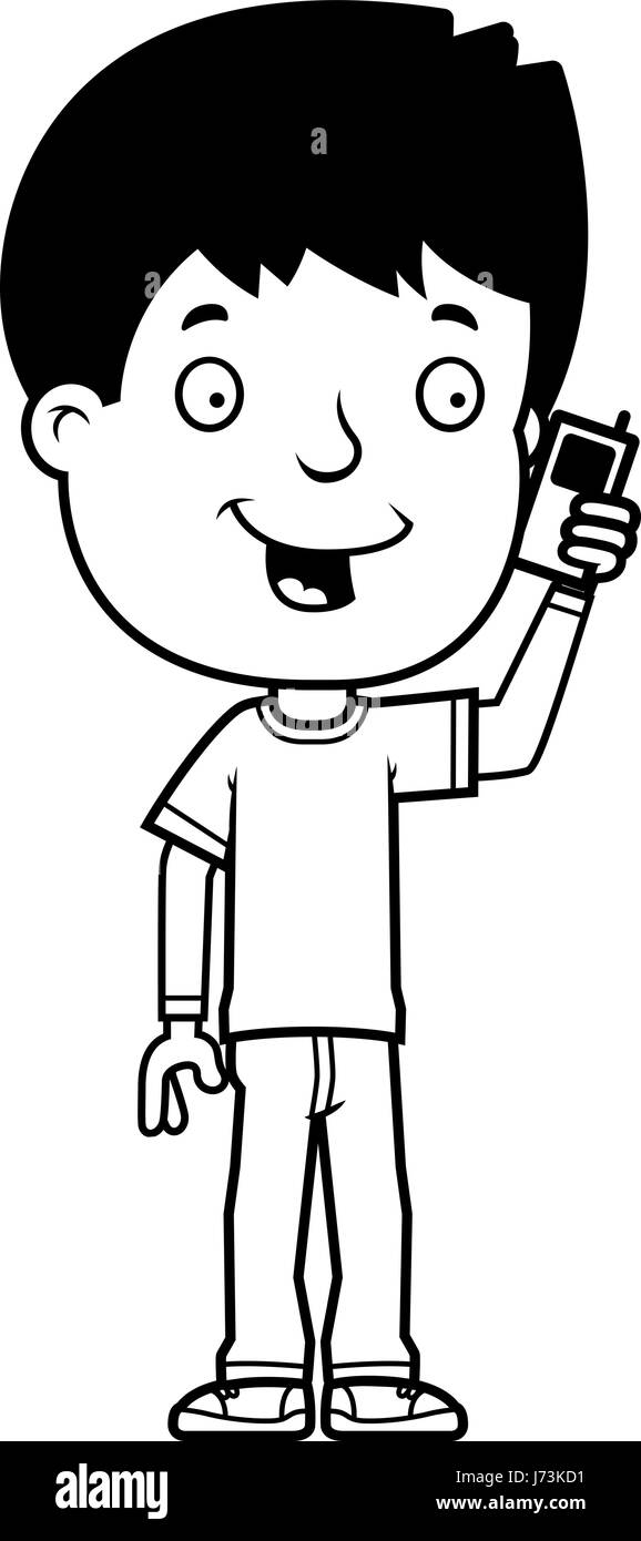 Boy Talking On The Phone Clipart