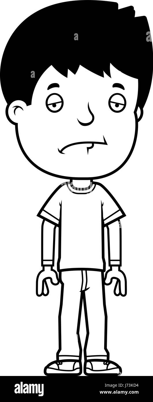 A cartoon illustration of a teenage boy looking sad Stock Vector Image ...