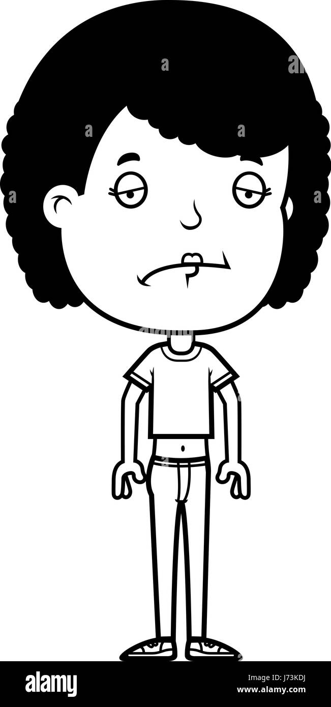 Sad Teenage Girl Cartoon