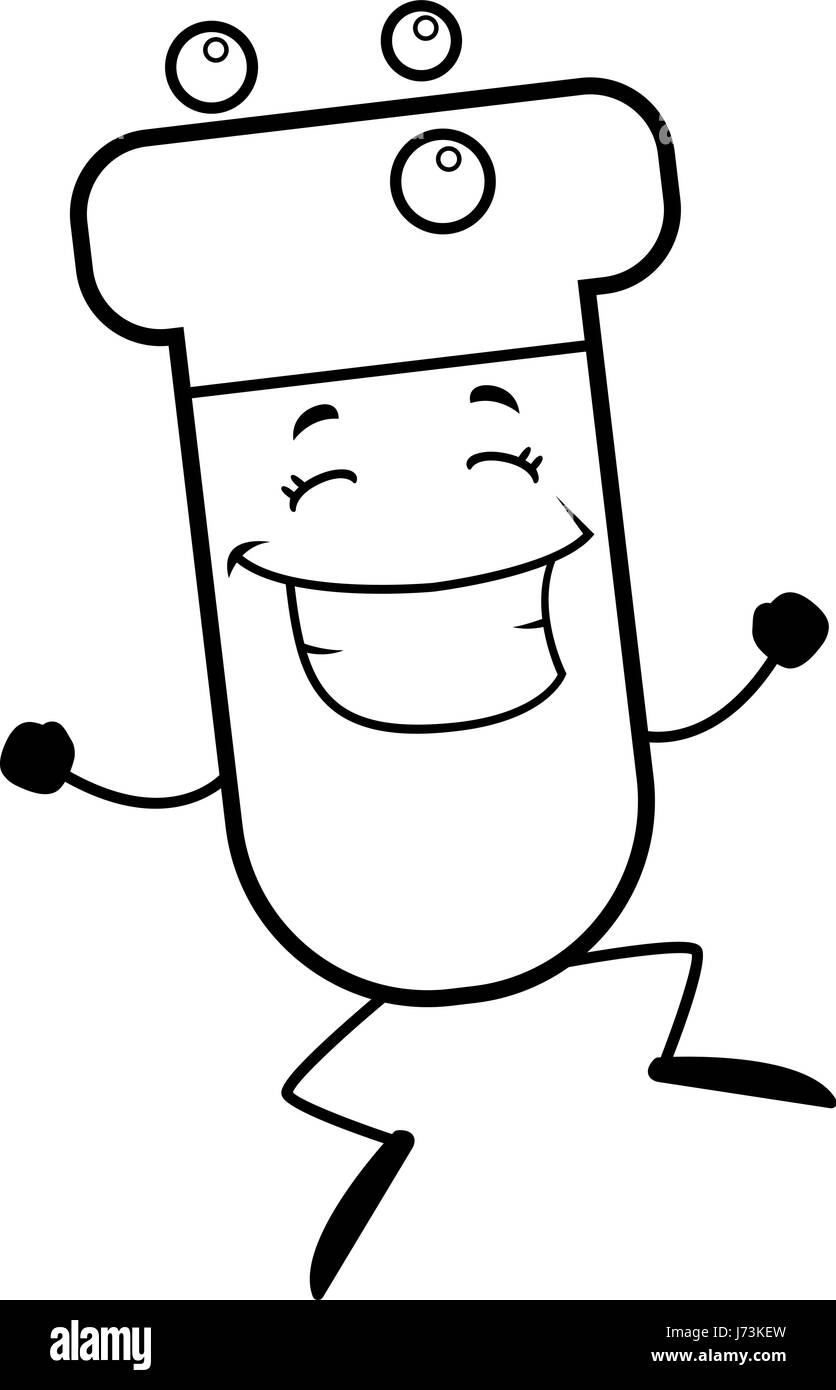 Cartoon illustration test tube science Black and White Stock Photos ...