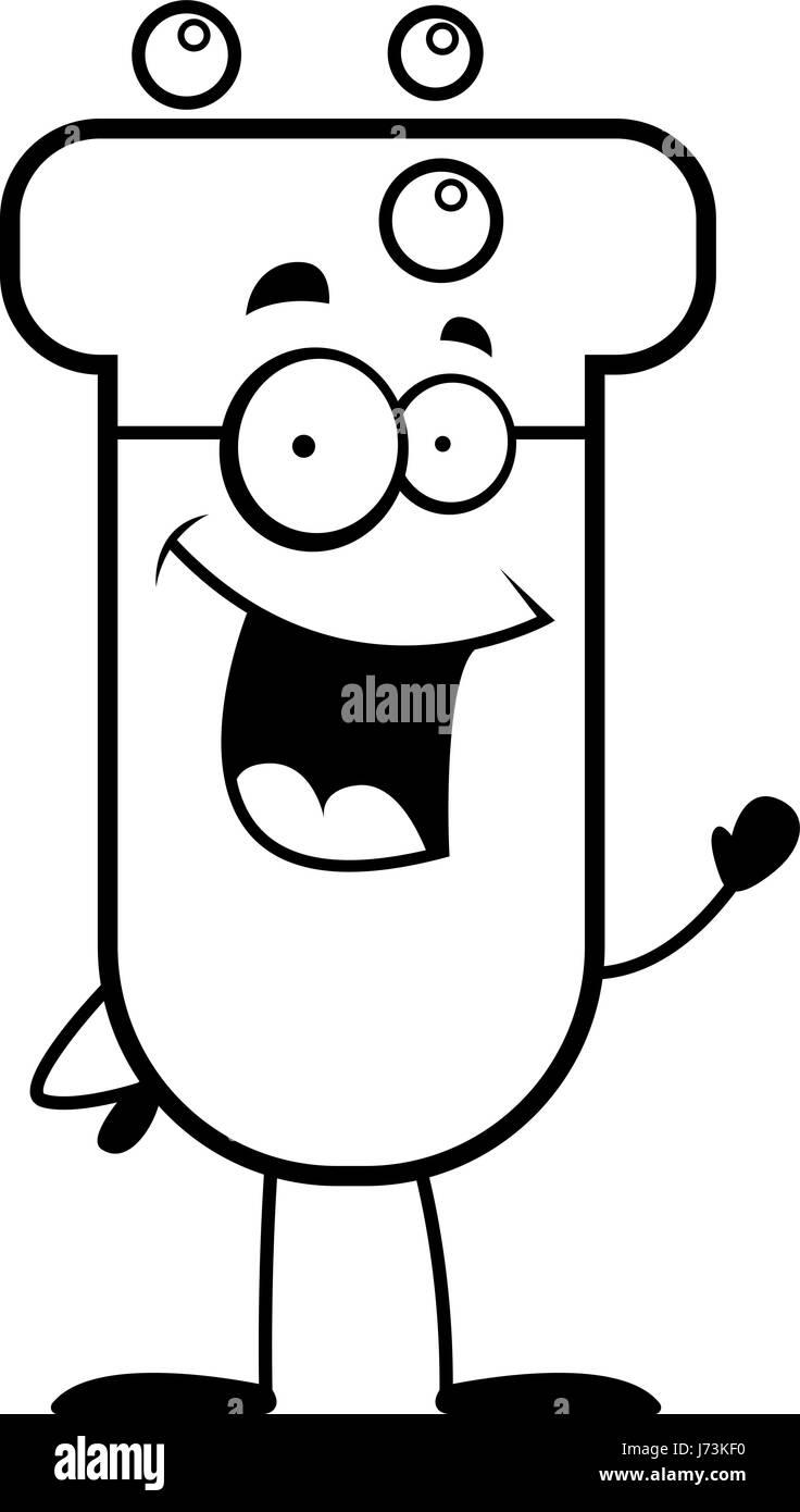 A happy cartoon test tube waving and smiling Stock Vector Image & Art ...