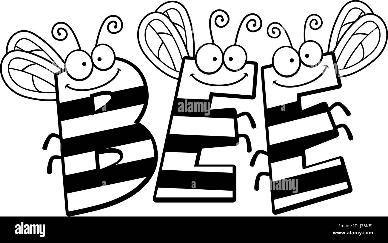Cartoon illustration word buzz bee Stock Vector Images - Alamy