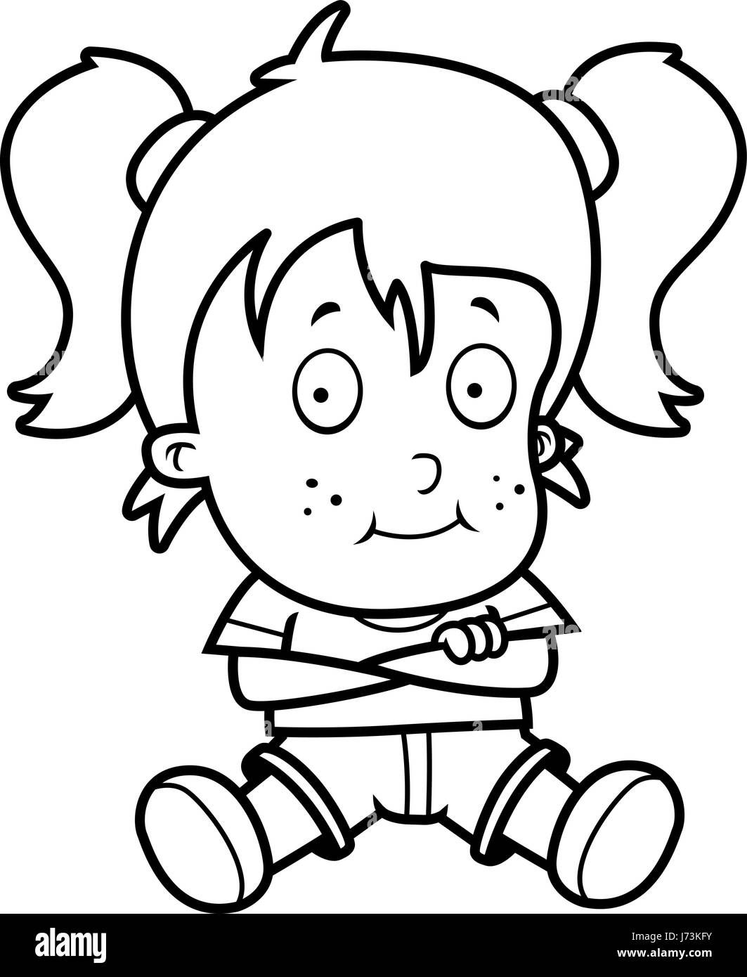 A happy cartoon toddler sitting and smiling Stock Vector Image & Art ...