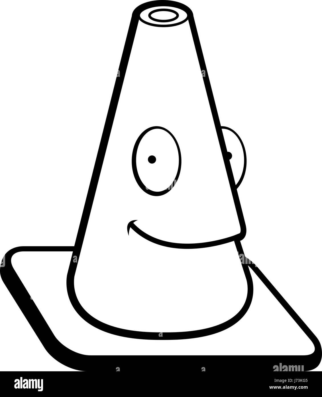 A cartoon orange traffic cone smiling and happy Stock Vector Image ...