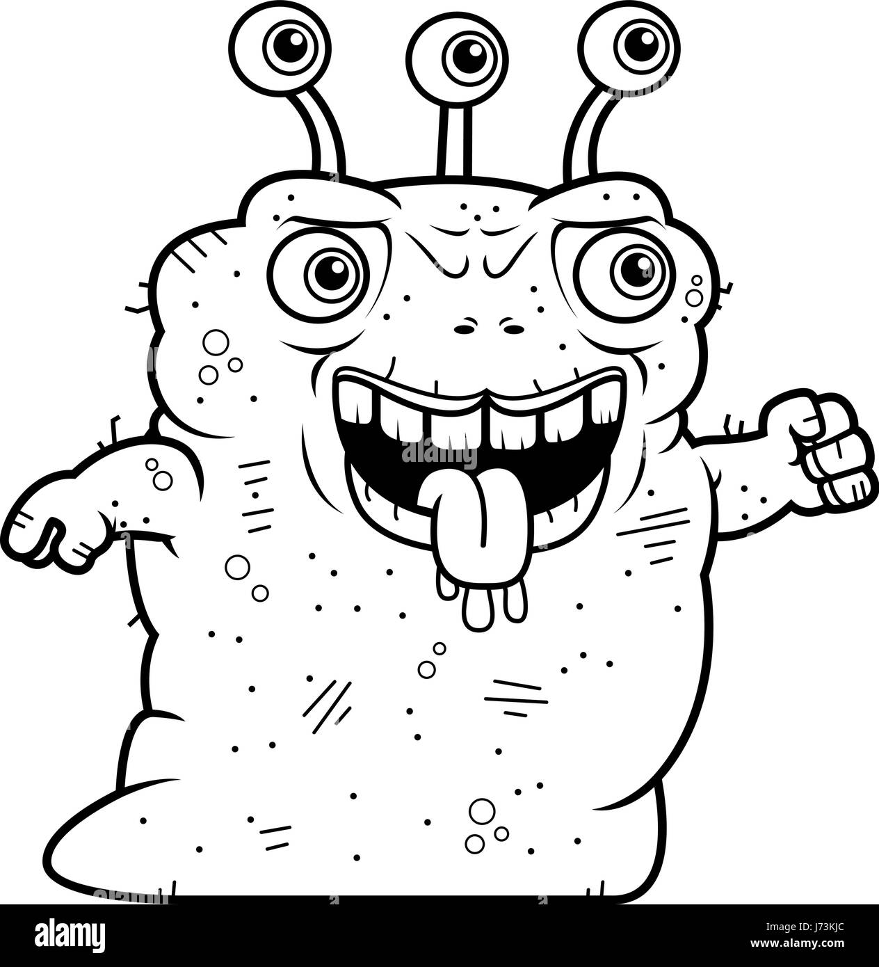 Alien dog cartoon illustration Black and White Stock Photos & Images ...