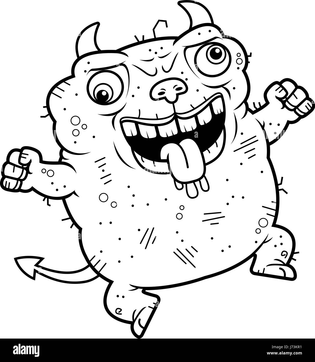 A cartoon illustration of an ugly devil looking crazy Stock Vector ...