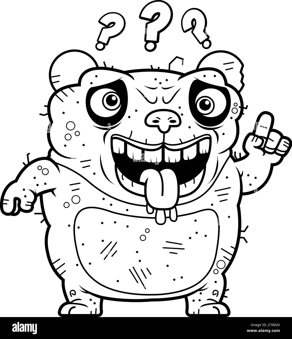 A cartoon illustration of an ugly panda bear looking confused Stock ...