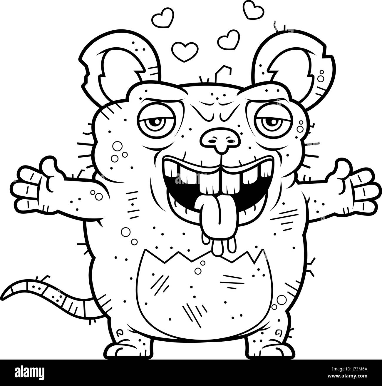 A cartoon illustration of an ugly rat ready to give a hug Stock Vector ...