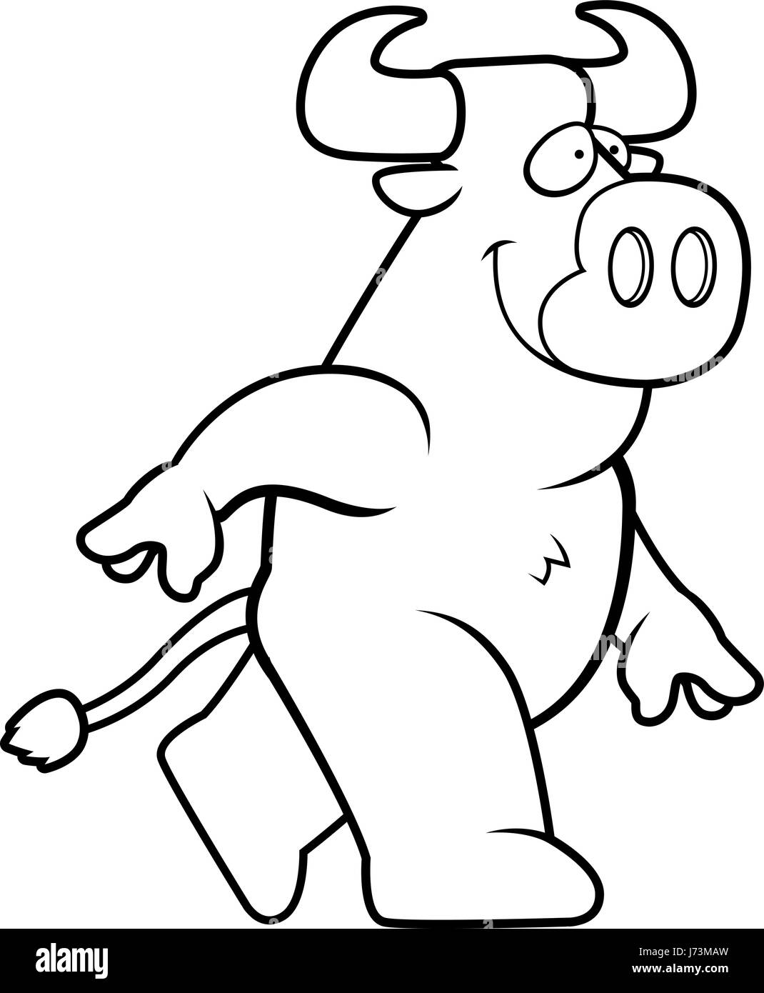 A happy cartoon bull walking and smiling Stock Vector Image & Art - Alamy
