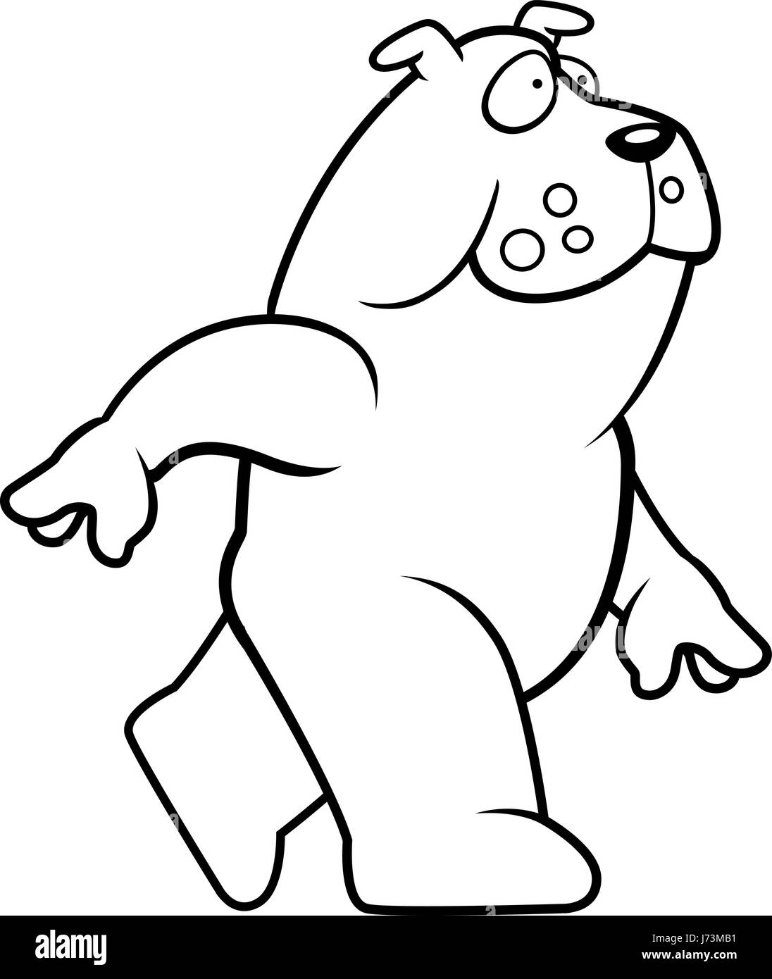 A happy cartoon bulldog walking and smiling Stock Vector Image & Art ...