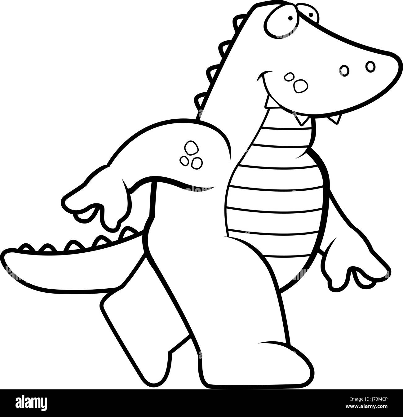 A happy cartoon alligator walking and smiling Stock Vector Image & Art ...