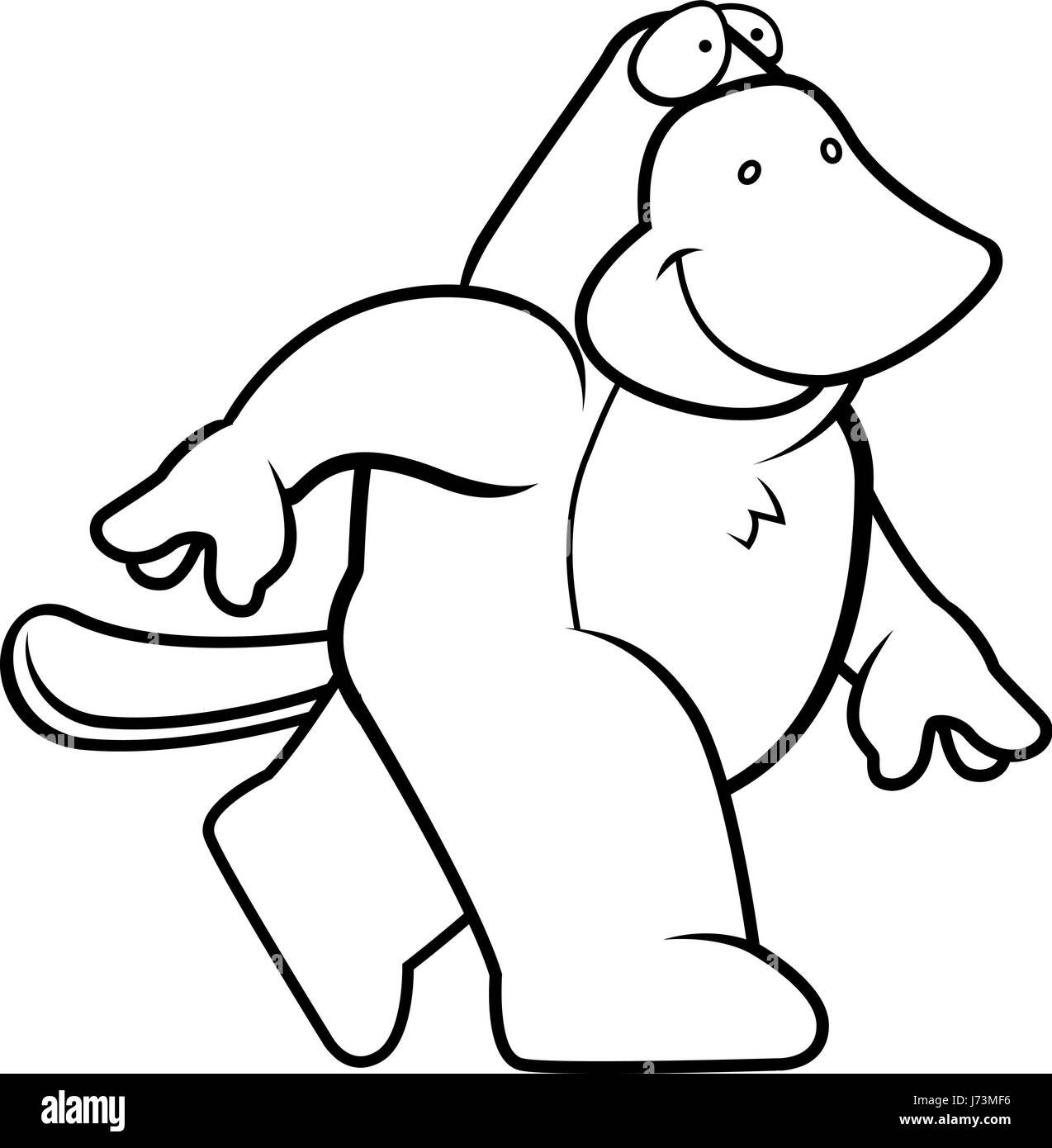 A happy cartoon platypus walking and smiling Stock Vector Image & Art ...