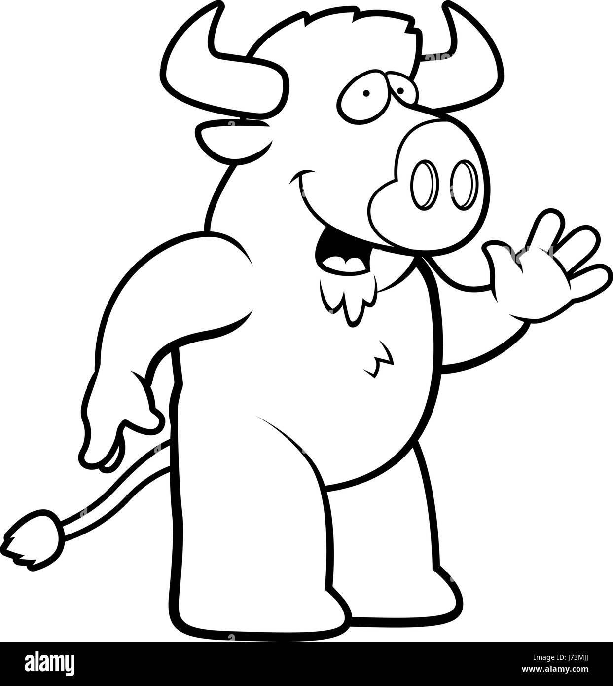 A happy cartoon buffalo waving and smiling Stock Vector Image & Art - Alamy