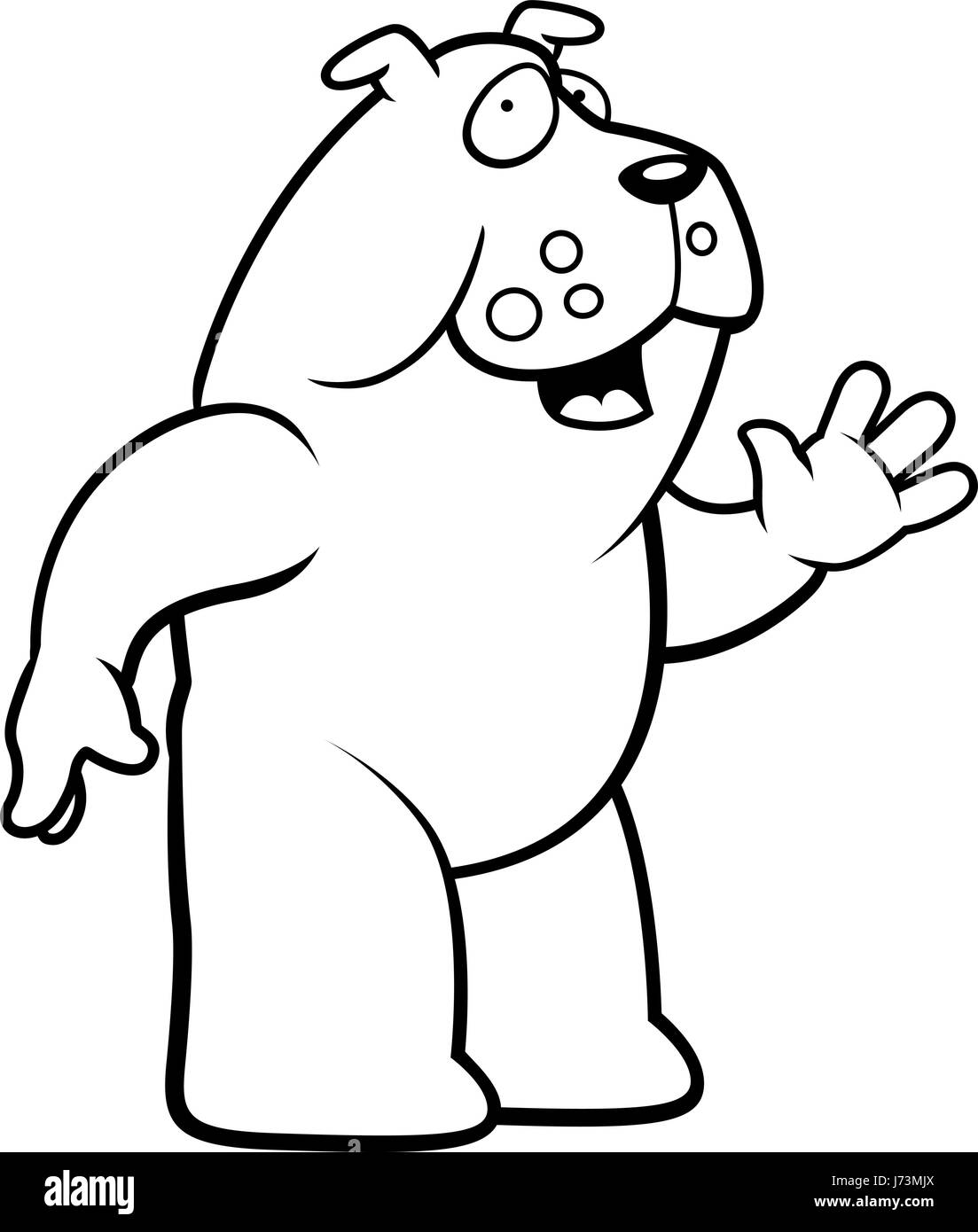 A happy cartoon bulldog waving and smiling Stock Vector Image & Art - Alamy