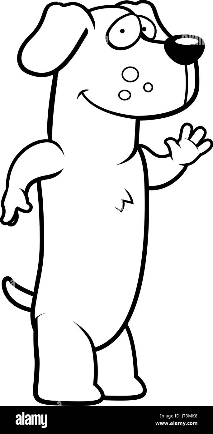 A happy cartoon Dachshund dog waving and smiling Stock Vector Image ...