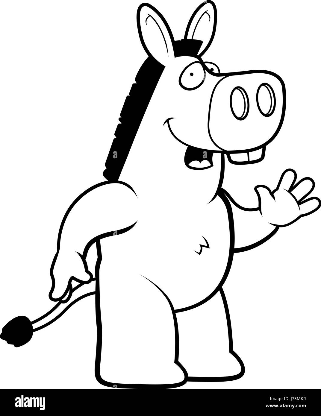 A happy cartoon donkey waving and smiling Stock Vector Image & Art - Alamy
