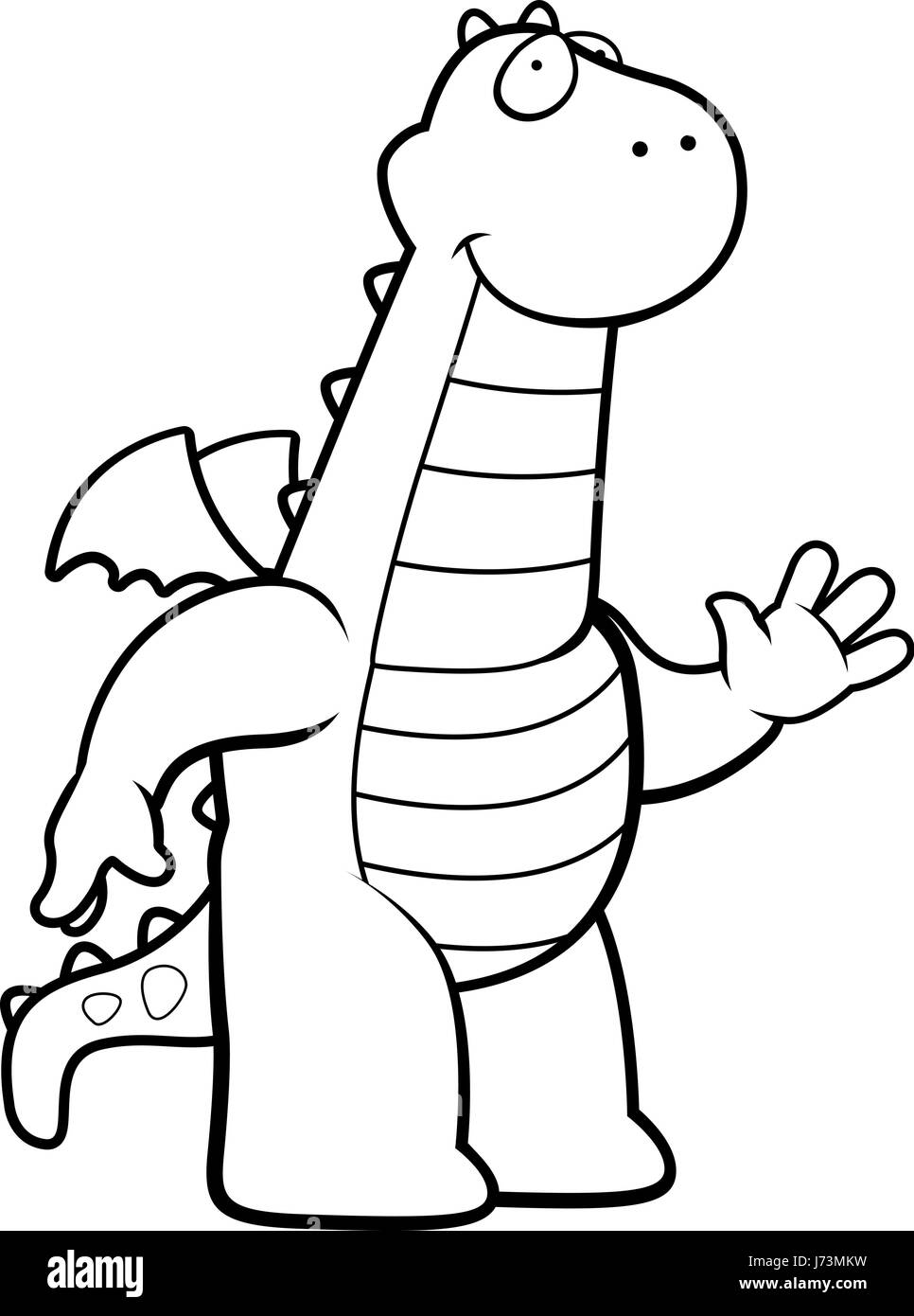 A happy cartoon dragon waving and smiling Stock Vector Image & Art - Alamy