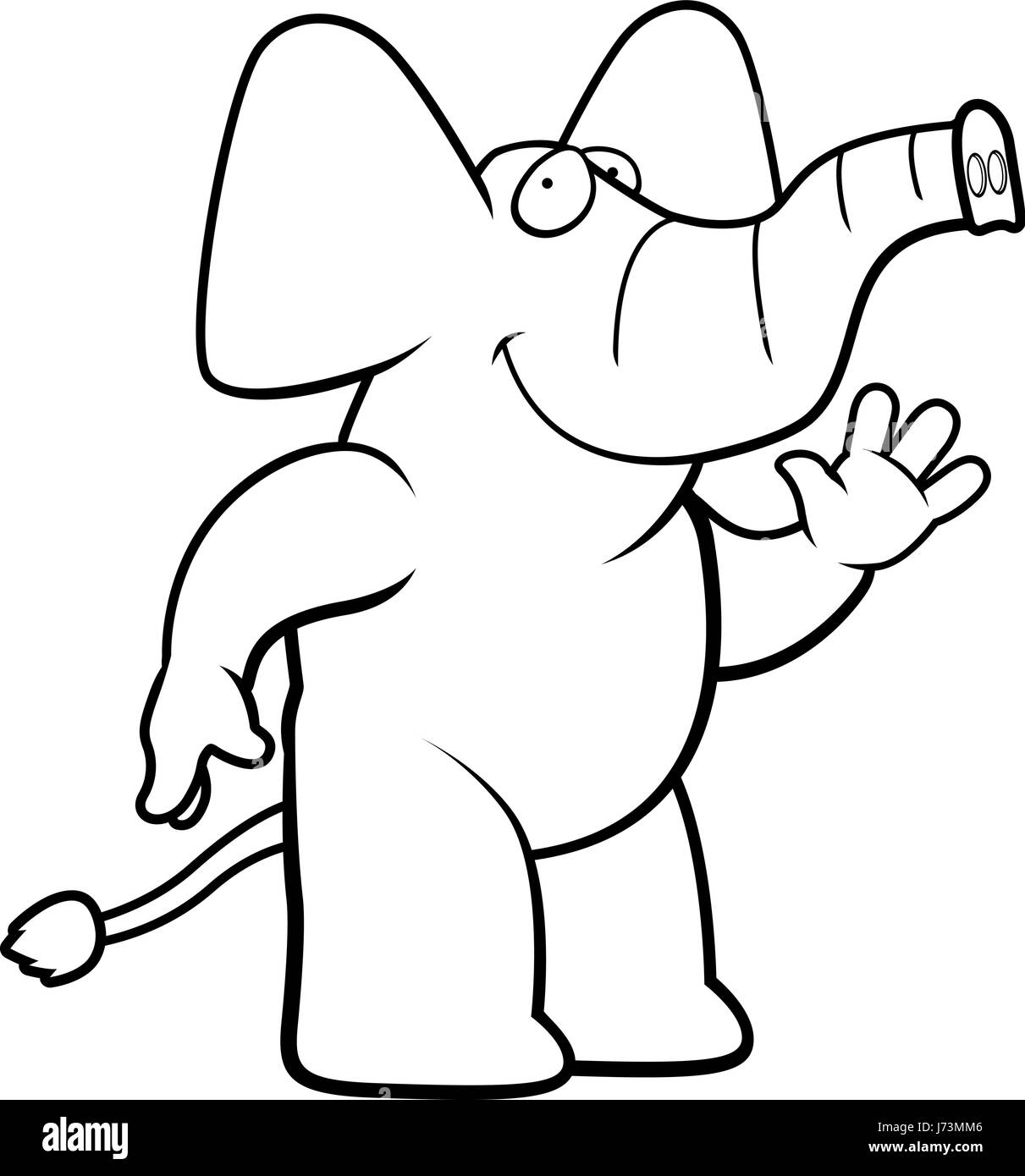 A happy cartoon elephant waving and smiling Stock Vector Image & Art ...