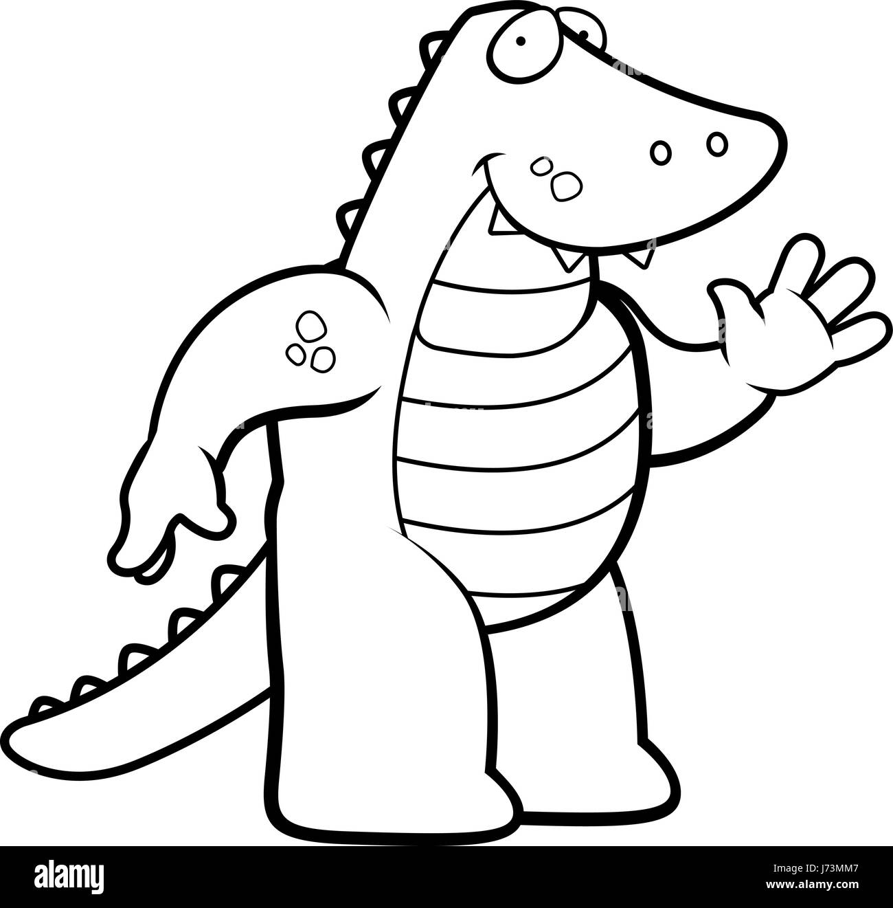 A happy cartoon alligator waving and smiling Stock Vector Image & Art ...