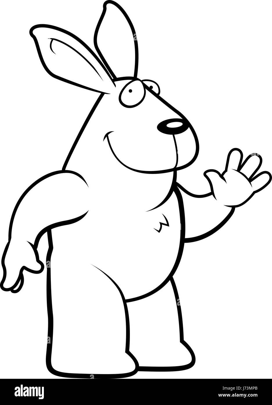 A happy cartoon rabbit waving and smiling Stock Vector Image & Art - Alamy