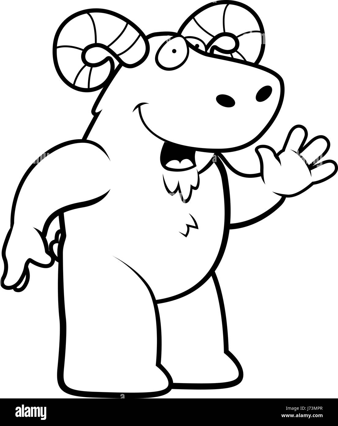 A happy cartoon ram waving and smiling Stock Vector Image & Art - Alamy