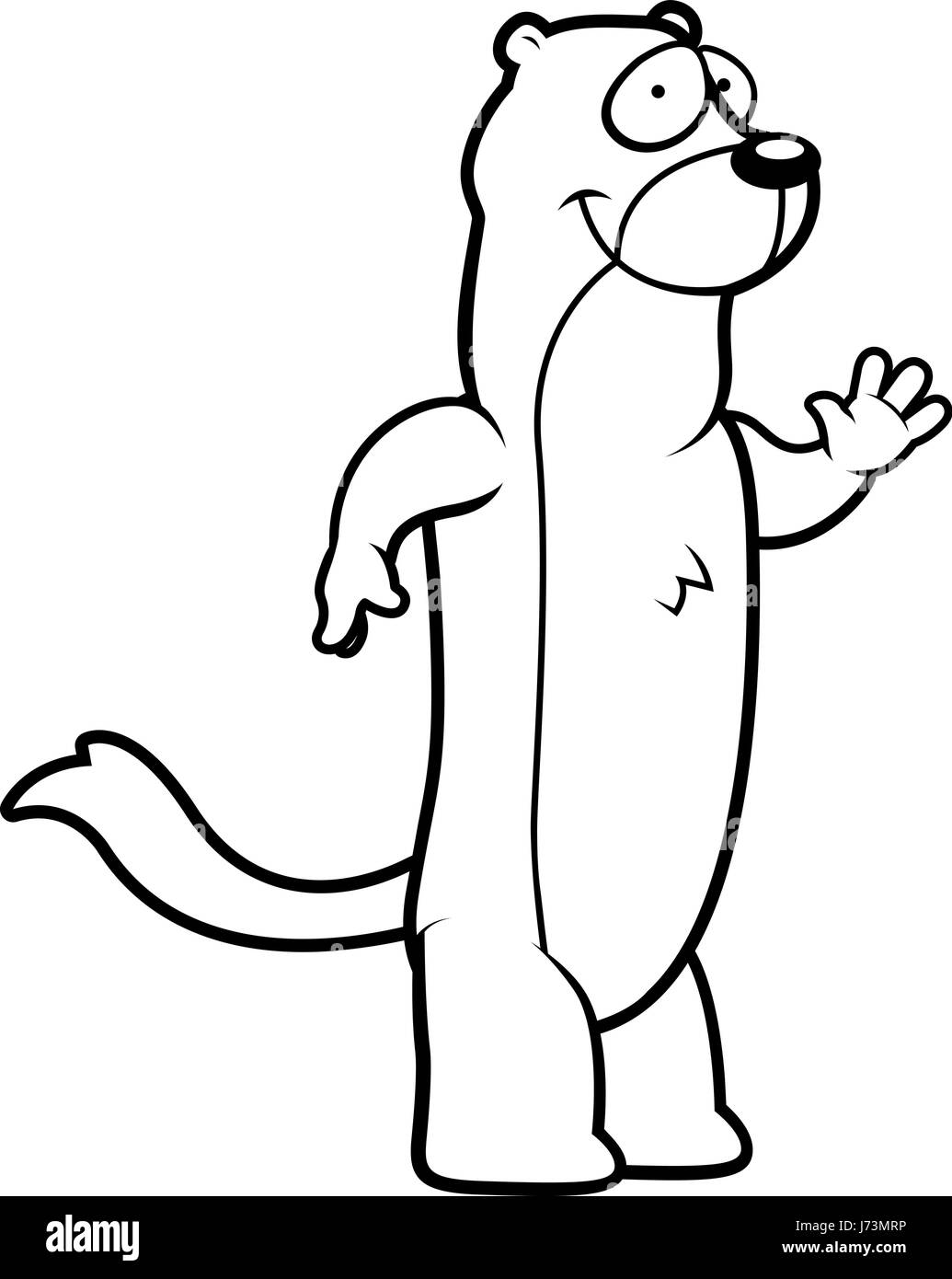 A happy cartoon weasel waving and smiling Stock Vector Image & Art - Alamy