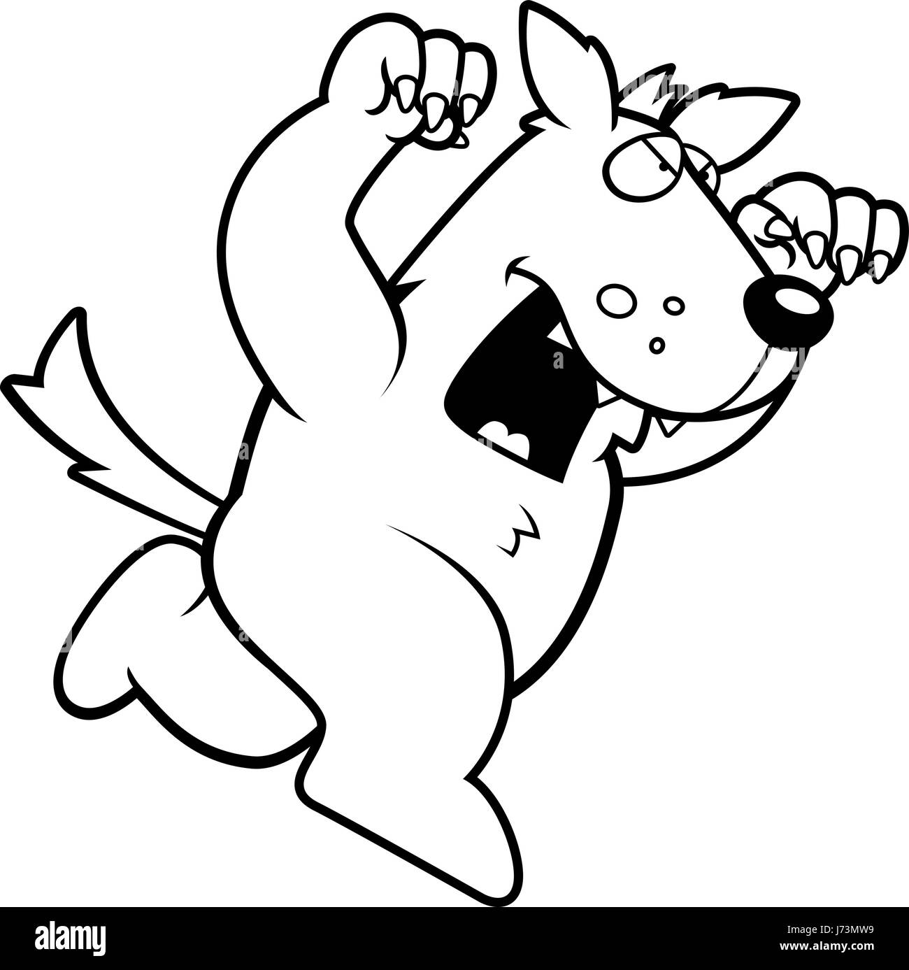 A cartoon wolf running to attack with claws out Stock Vector Image ...