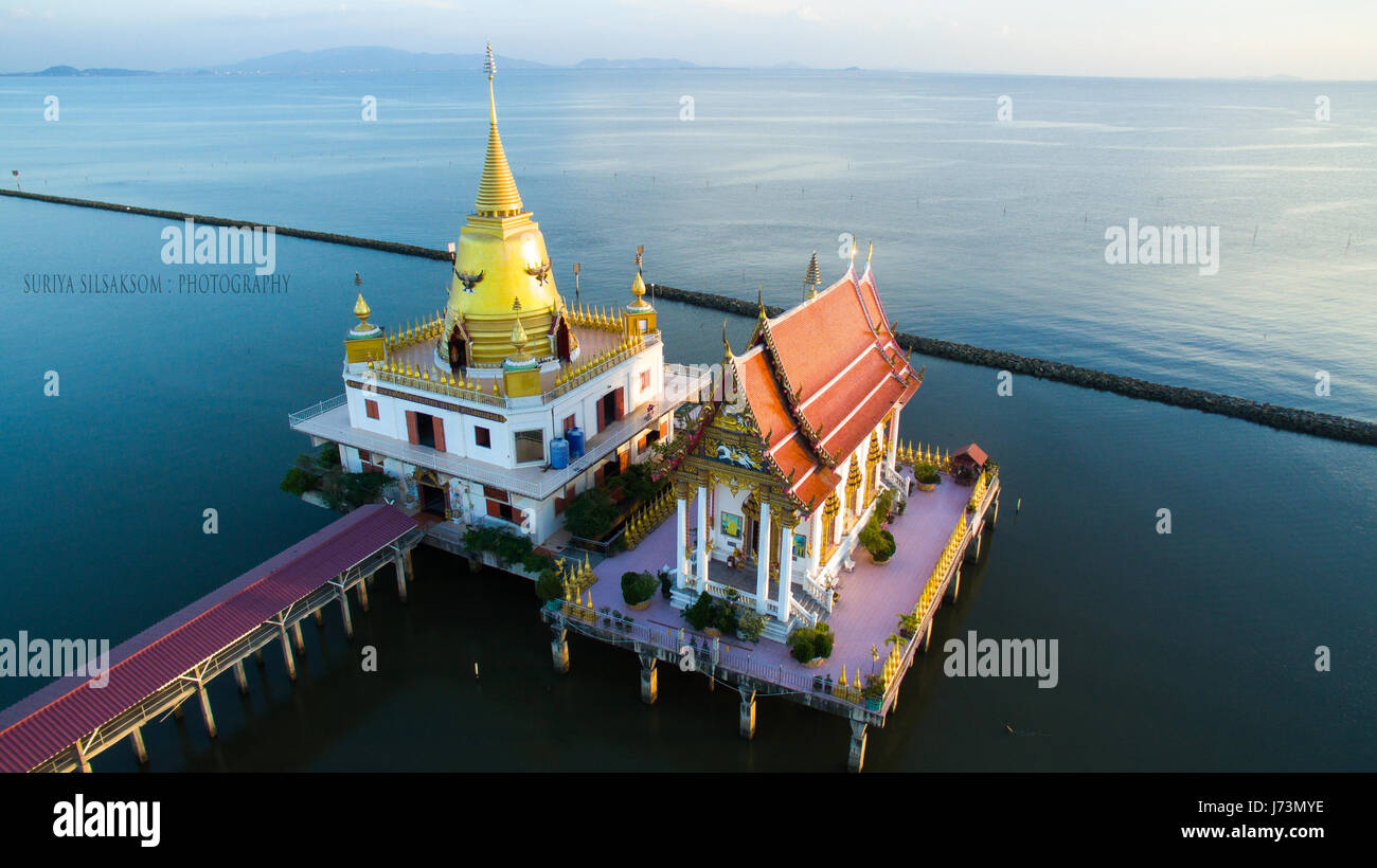 aerial view of wat hongtong temple important landmark and traveling ...