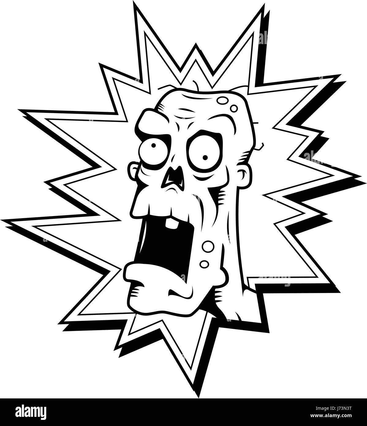 A cartoon zombie head in a red burst Stock Vector Image & Art - Alamy