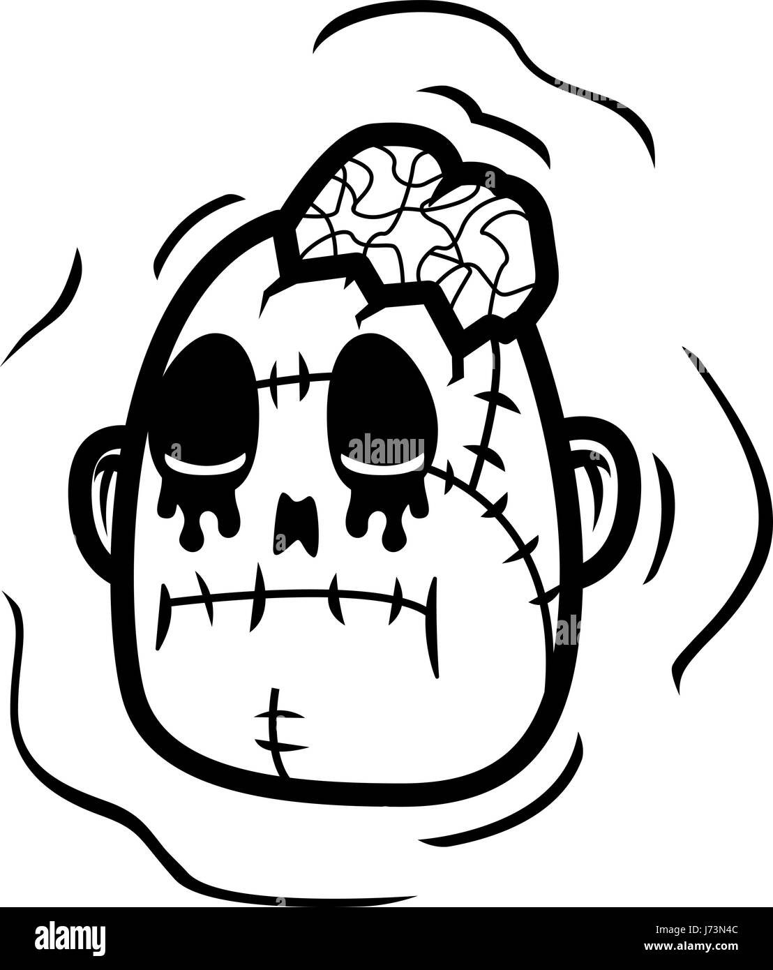 A cartoon undead zombie head illustration Stock Vector Image & Art - Alamy