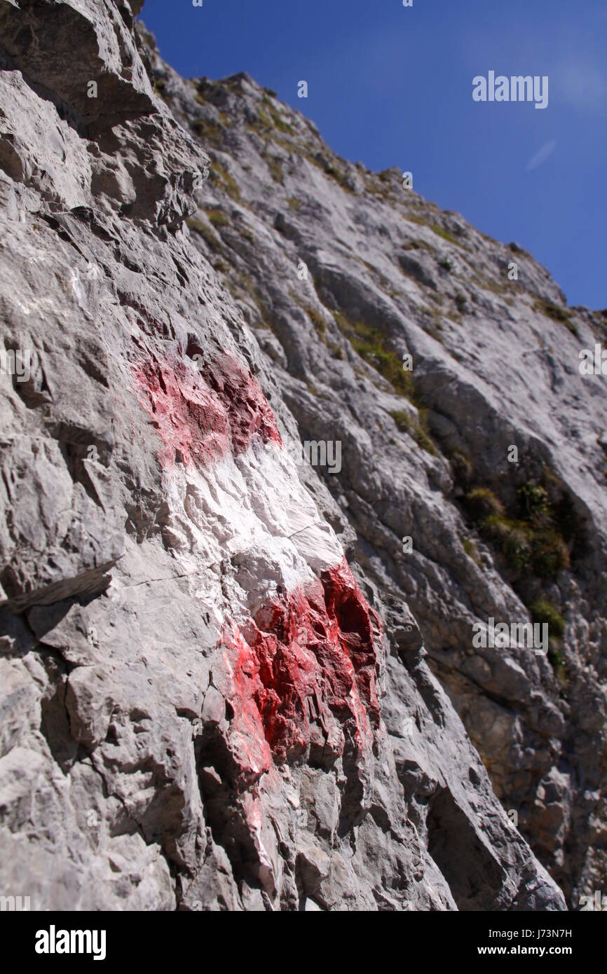 alps europe flag painted identification blue tree mountains stone cloud ...