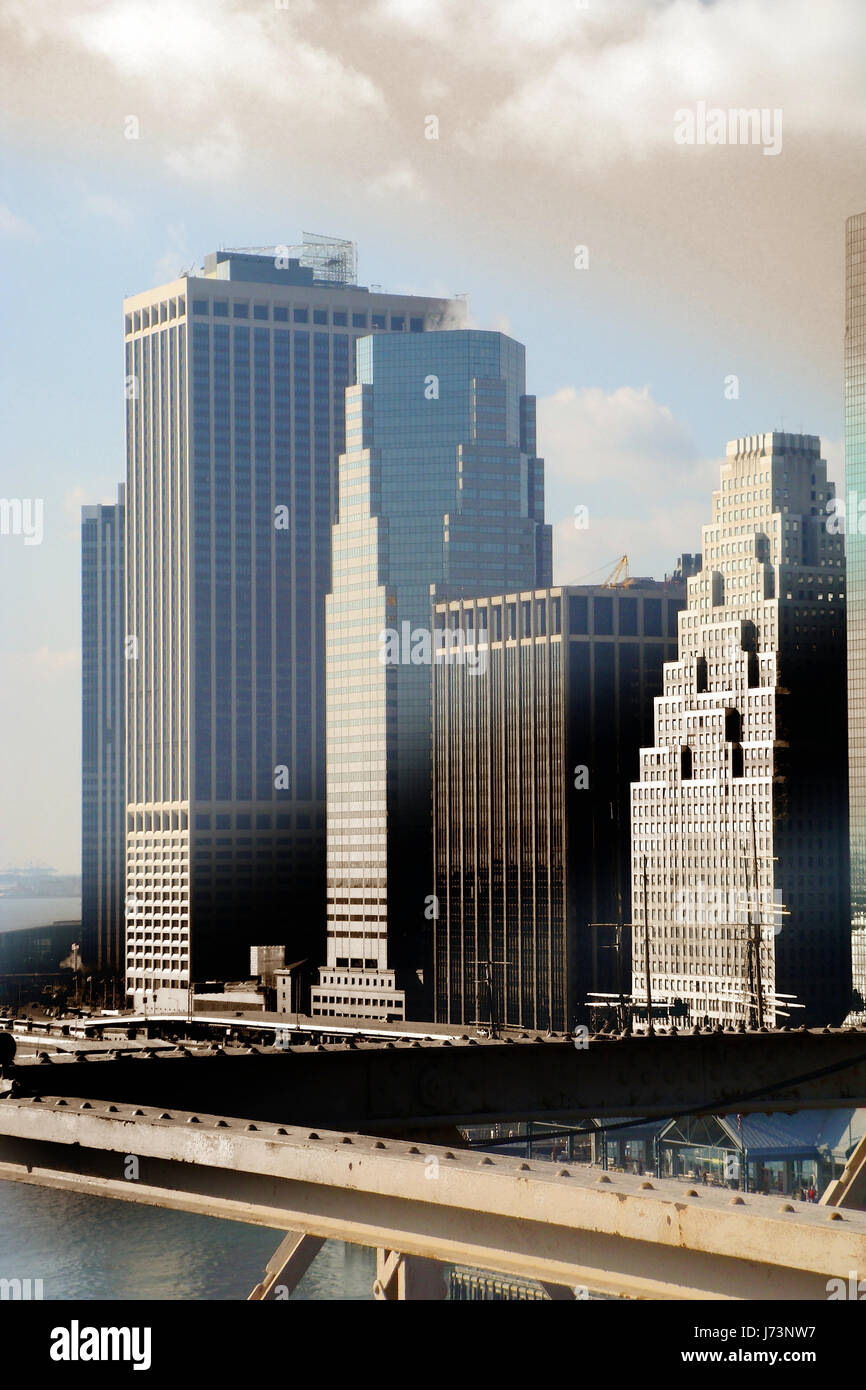 city town metropolis america skyline manhattan landscape scenery ...