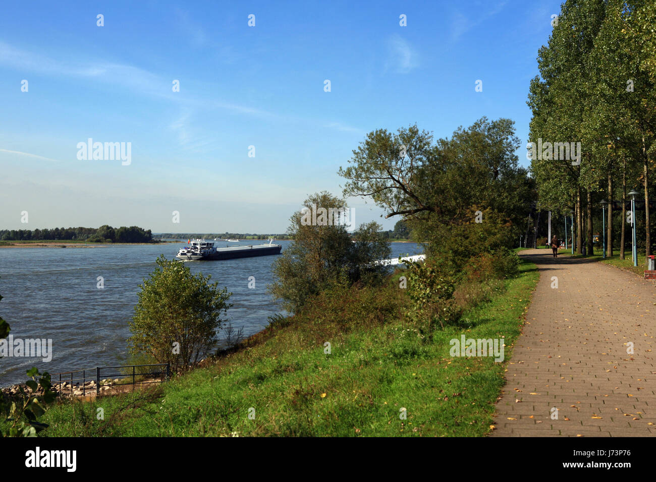 rhine navigation inland navigation promenade river water sailing boat ...