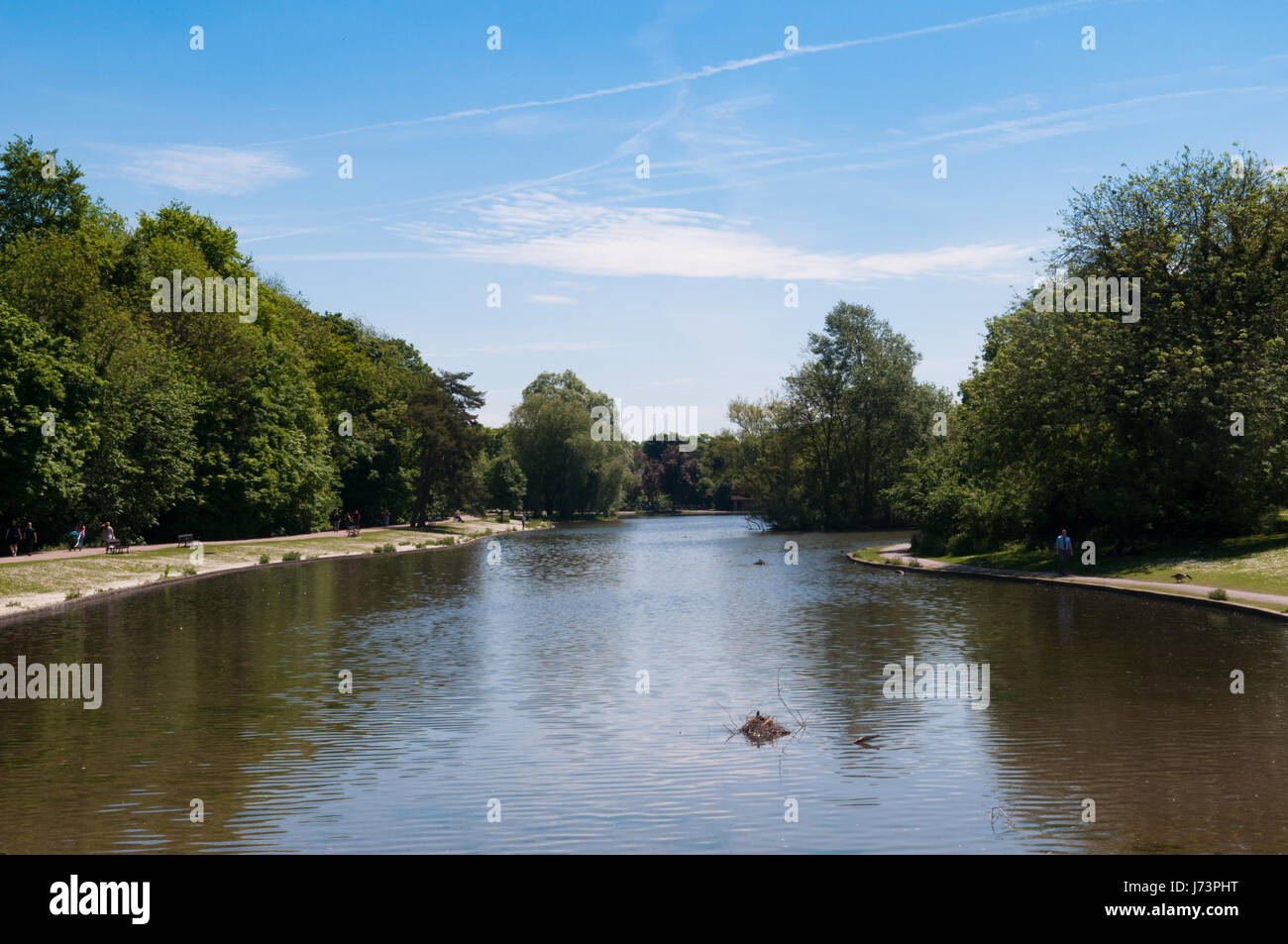 View over a lake in a public park Stock Photo - Alamy