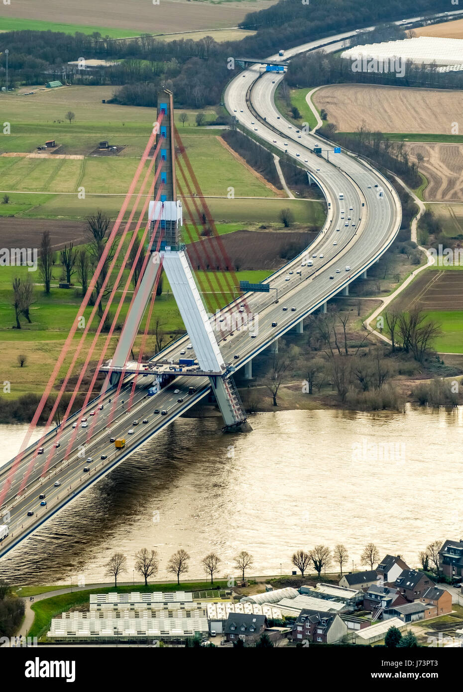 Fleher bridge, bridges construction site, on Üdesheimer Rheinbogen ...