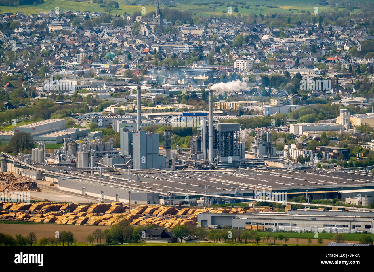 Blick uber die holzfabrik egger auf brilon hi-res stock photography and ...