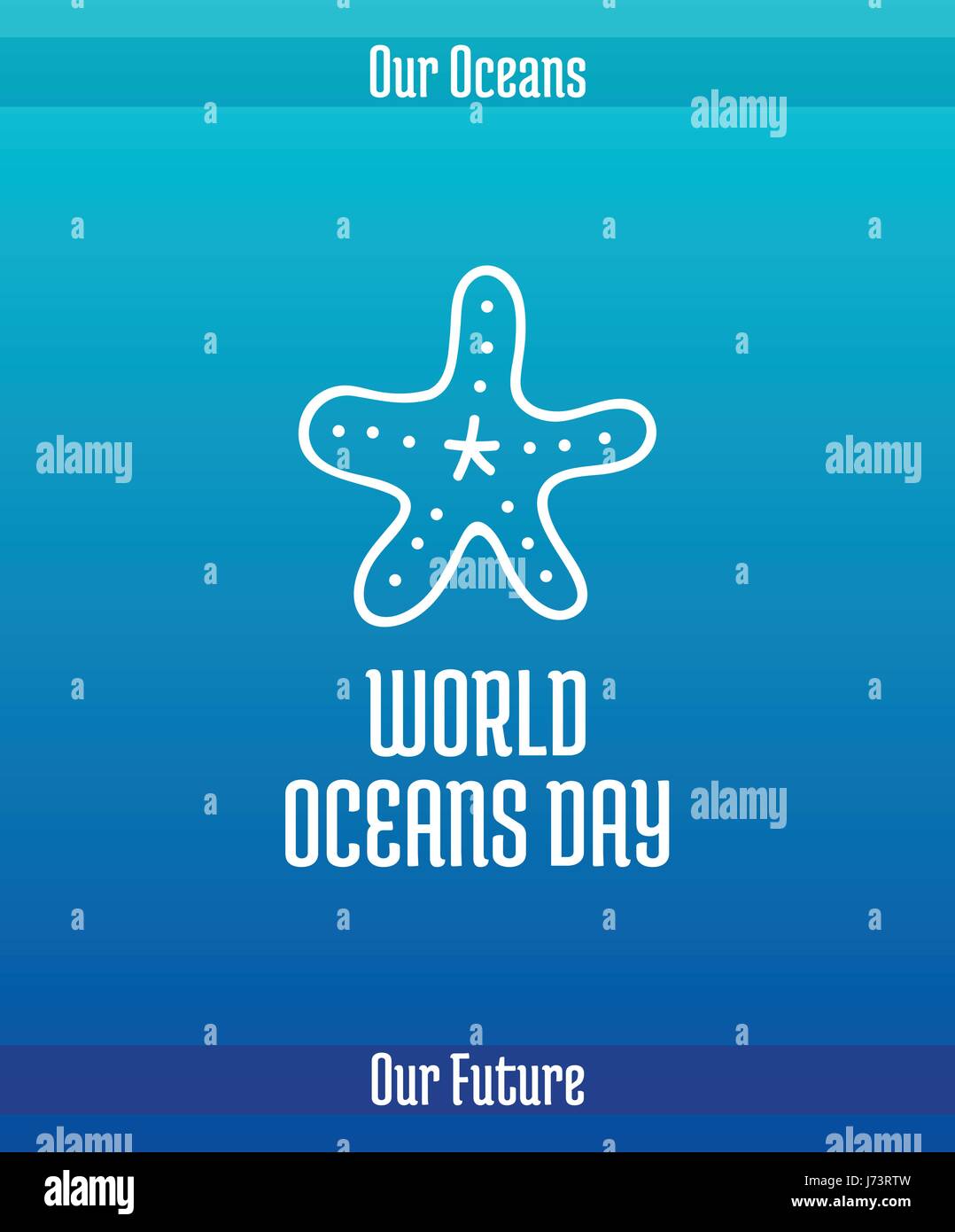 World Oceans Day, June 8. Promoting card with hand drawn doodle, vector ...