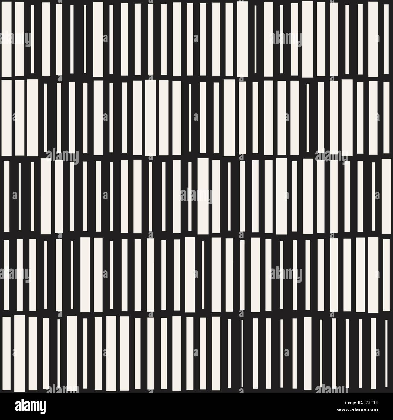 Vector Seamless Black And White Irregular Dash Rectangles Grid Pattern Trendy Monochrome