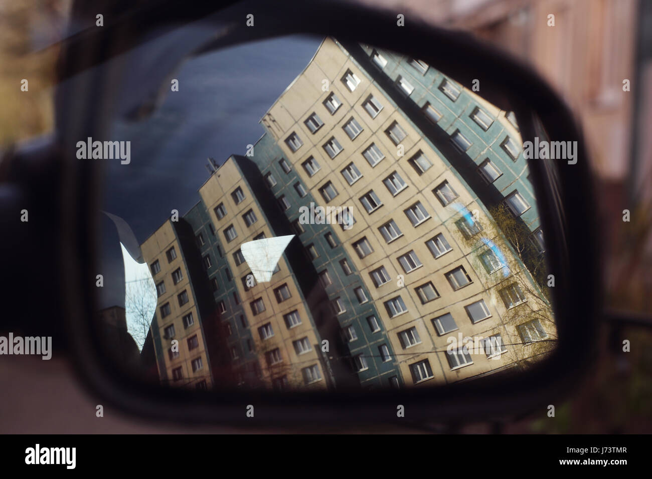 Car side window with houses reflection in it Stock Photo - Alamy