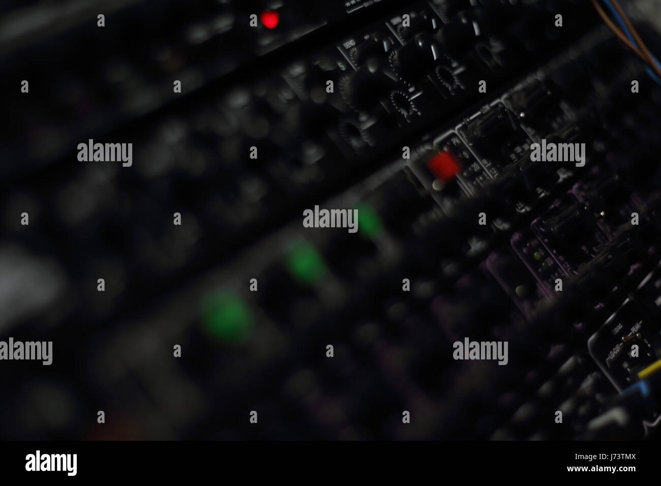 Recording music studio gear, rack of sound cards and other equipment ...