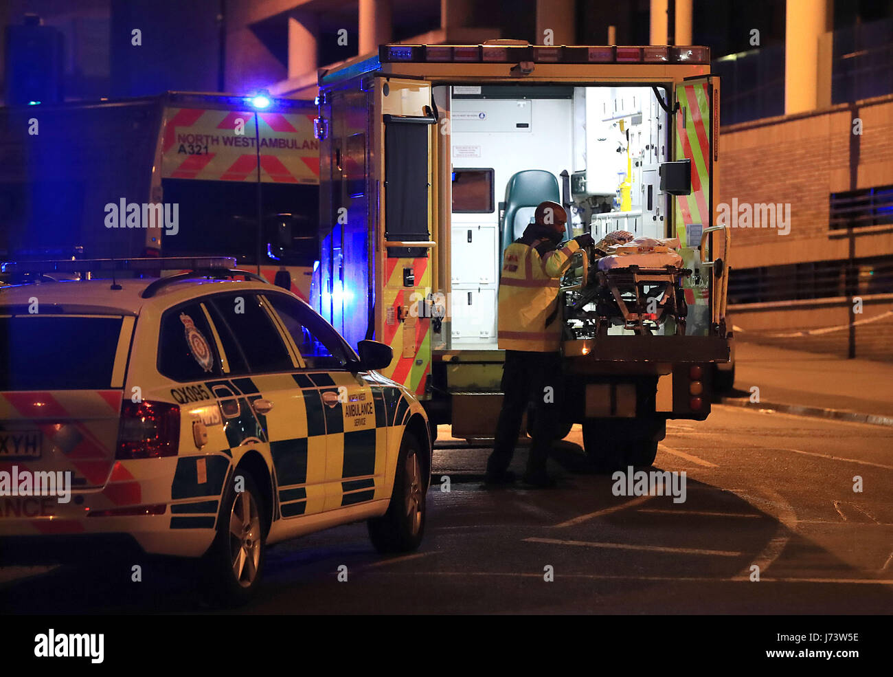Emergency services at Manchester Arena after reports of an explosion at ...