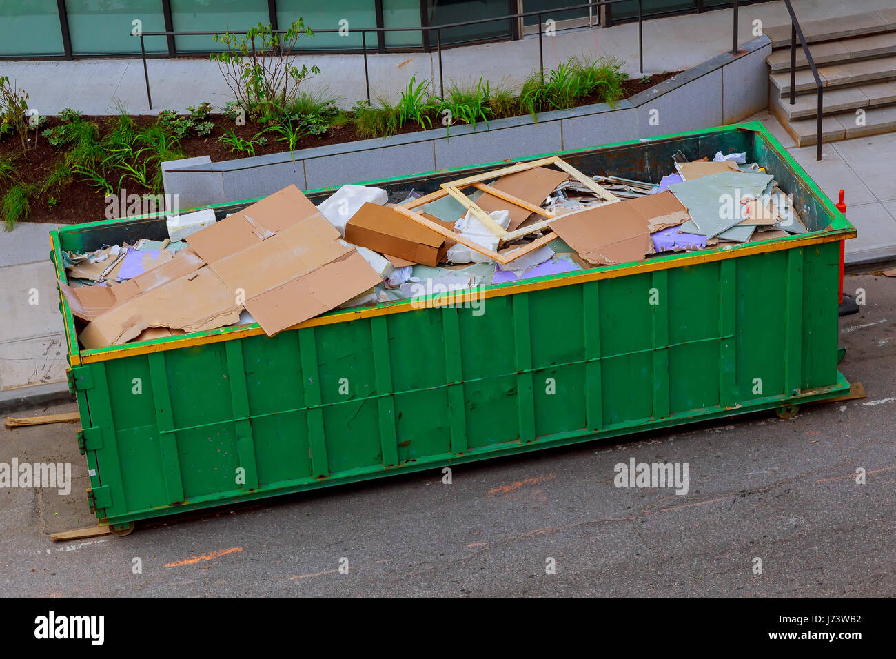 Recycling container trash on ecology and environment Stock Photo - Alamy