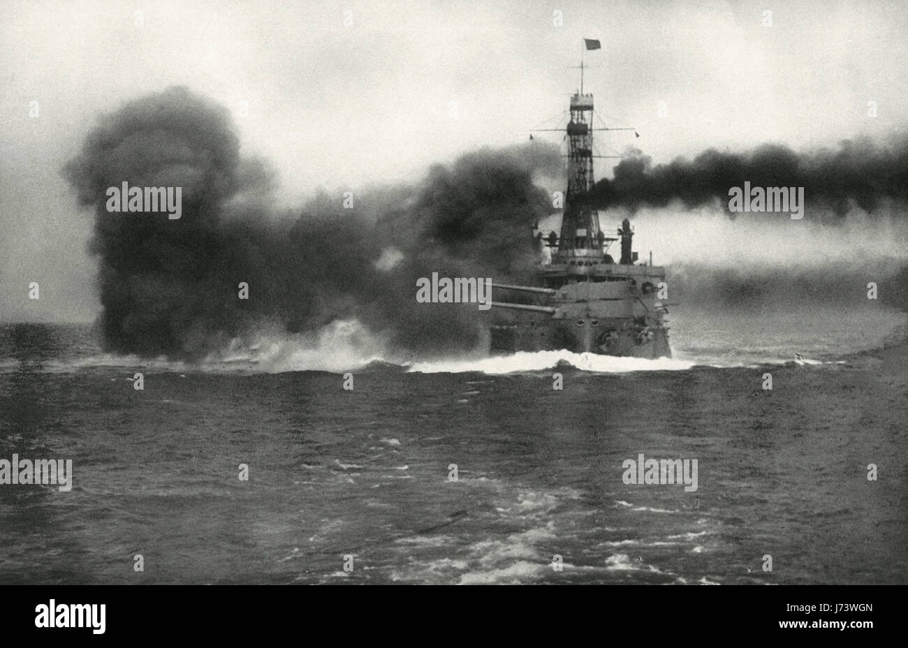 A Broadside of Twelve Inch Guns - The Battleship USS Michigan firing a ...