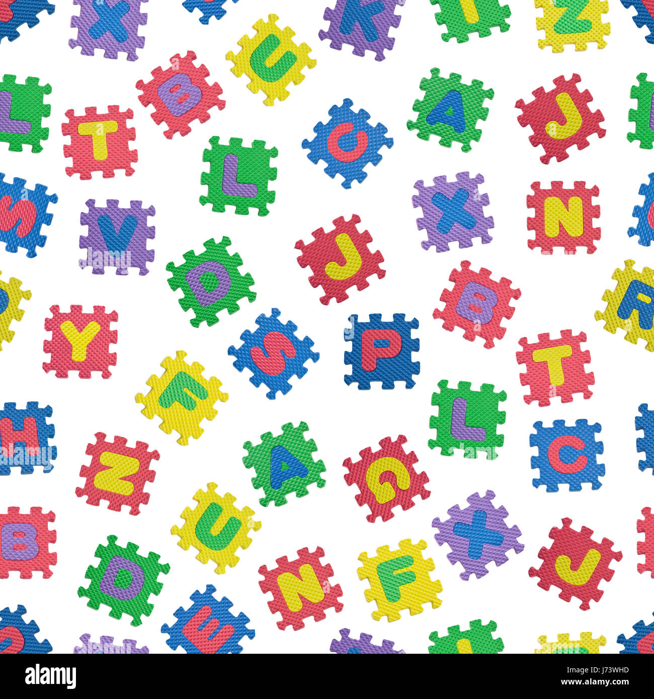 Seamless pattern of colorful alphabet blocks isolated on white ...