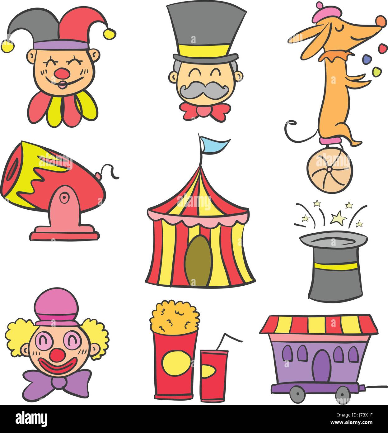 Vector art circus object doodles Stock Vector Image & Art - Alamy