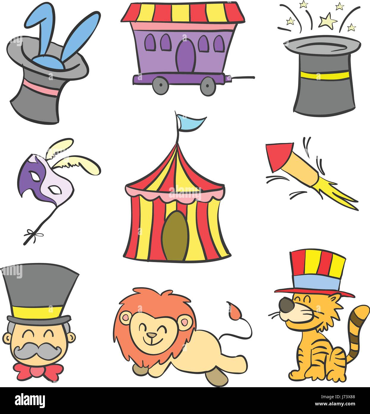 Doodle of circus colorful hand draw Stock Vector Image & Art - Alamy
